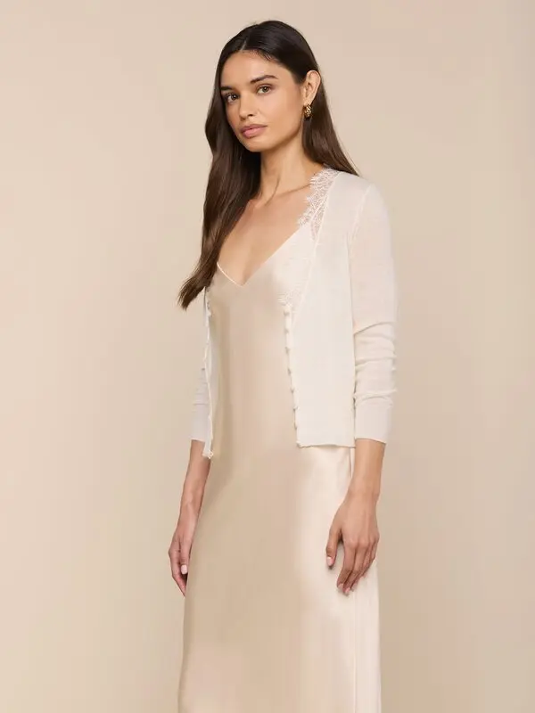 L'Agence Eluna Lace Inset Cardigan Top