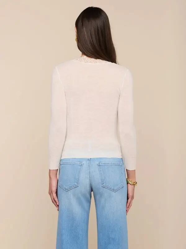 L'Agence Eluna Lace Inset Cardigan Top