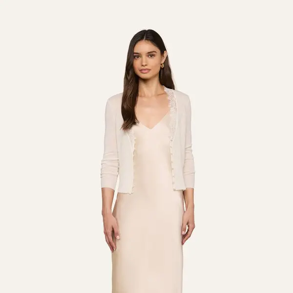 L'Agence Eluna Lace Inset Cardigan Top