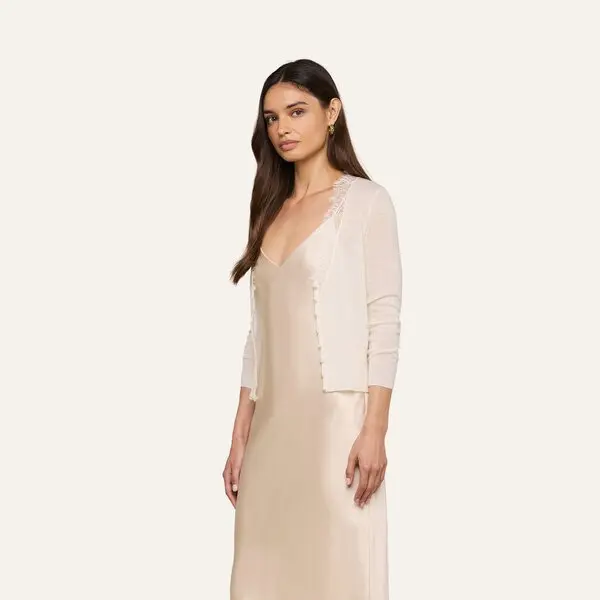 L'Agence Eluna Lace Inset Cardigan Top