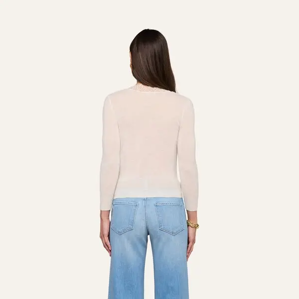 L'Agence Eluna Lace Inset Cardigan Top