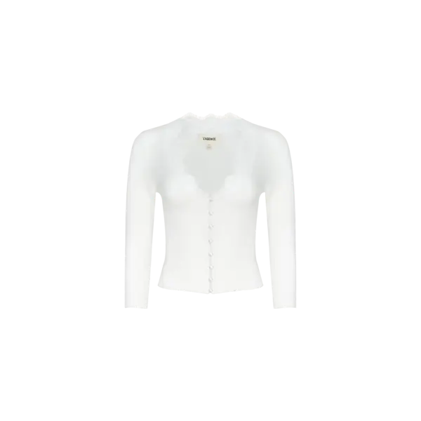 L'Agence Eluna Lace Inset Cardigan Top