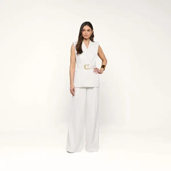 L'AGENCE Emerly Sleeveless Belted Blazer Vest