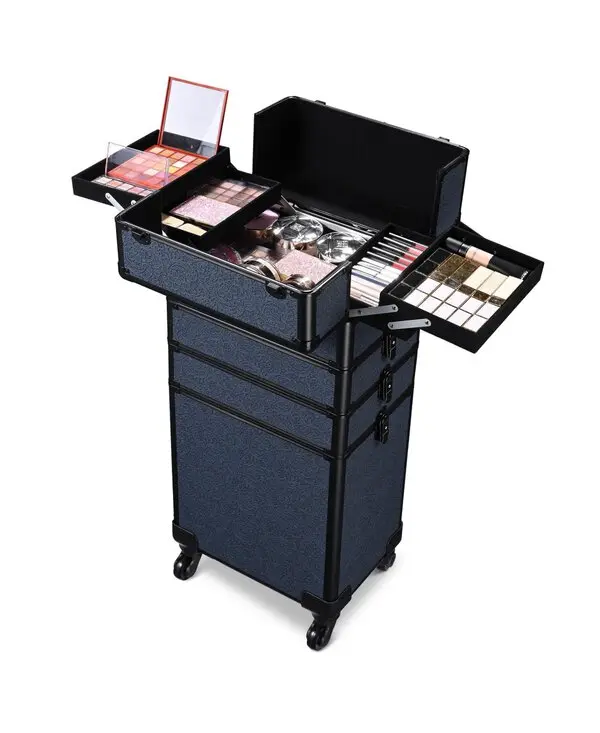 BYOOTIQUE 3-piece Rolling Train Case Cosmetic Organizer Set