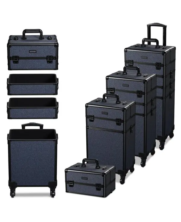 BYOOTIQUE 3-piece Rolling Train Case Cosmetic Organizer Set