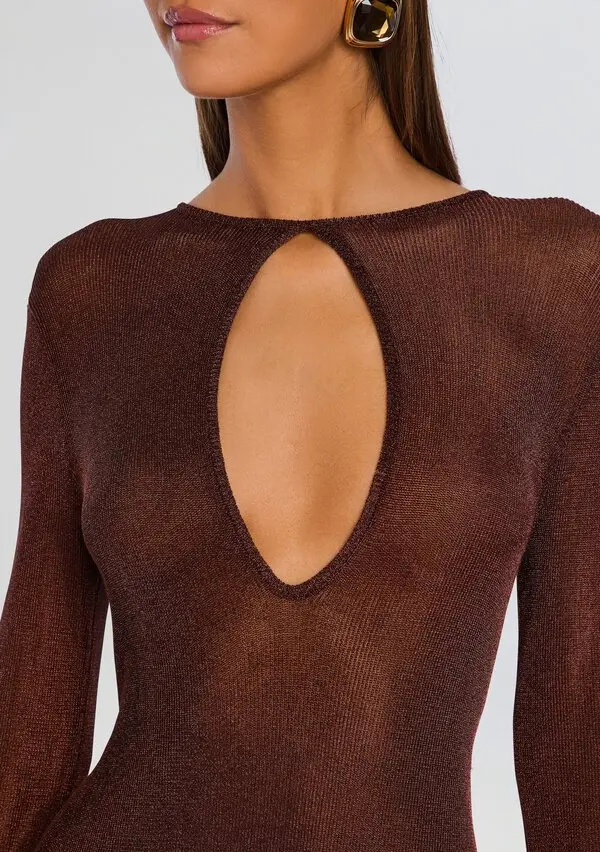 SEROYA Emeri Metallic Knit Mini Dress