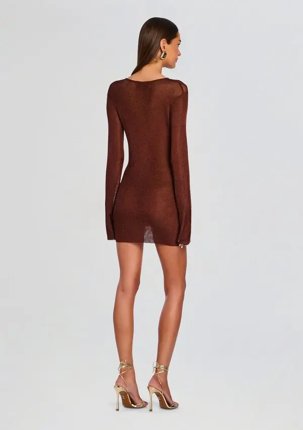 SEROYA Emeri Metallic Knit Mini Dress