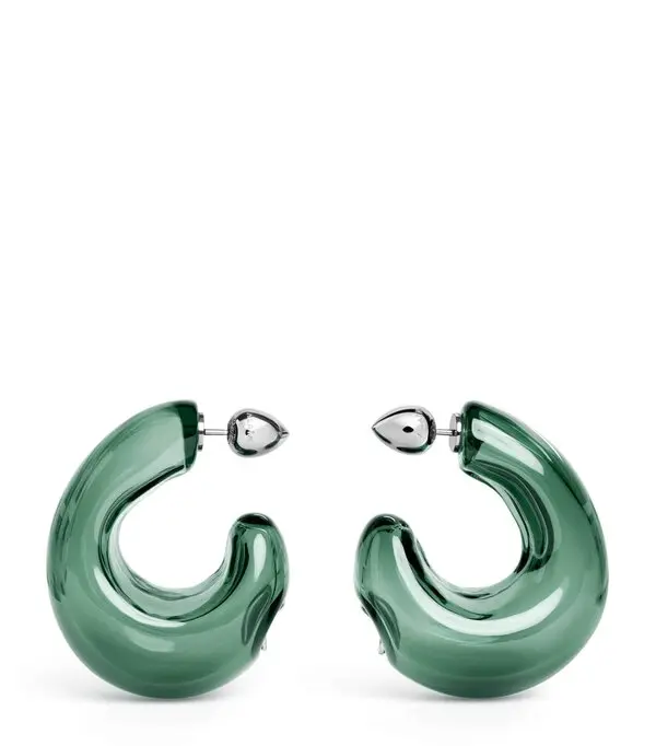 Alaïa Glass Bubble Hoop Earrings - Grey