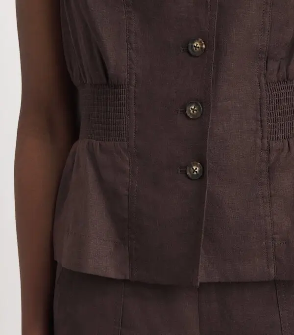 ME+EM Linen-blend Soft Sculpt Waistcoat