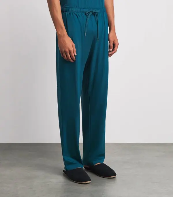 Derek Rose Basel Lounge Trousers - Blue