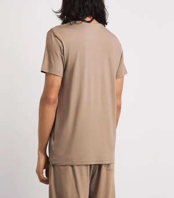 Derek Rose Basel V-neck Lounge T-shirt - Brown