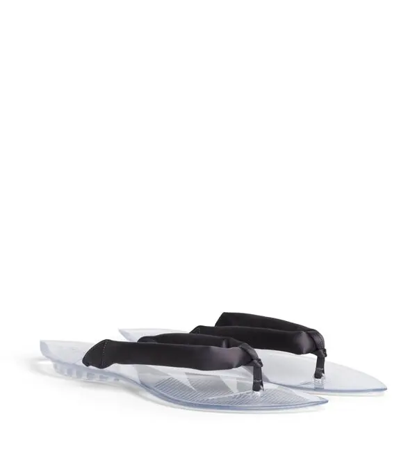 Alaïa Transparent Thong Flip Flops - Grey