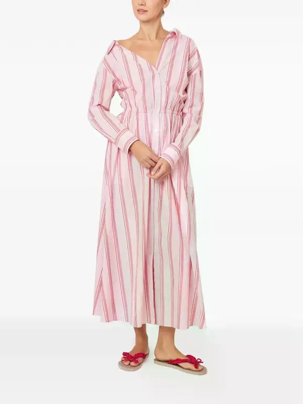 Rosie Assoulin Striped Shirred Waist Dress