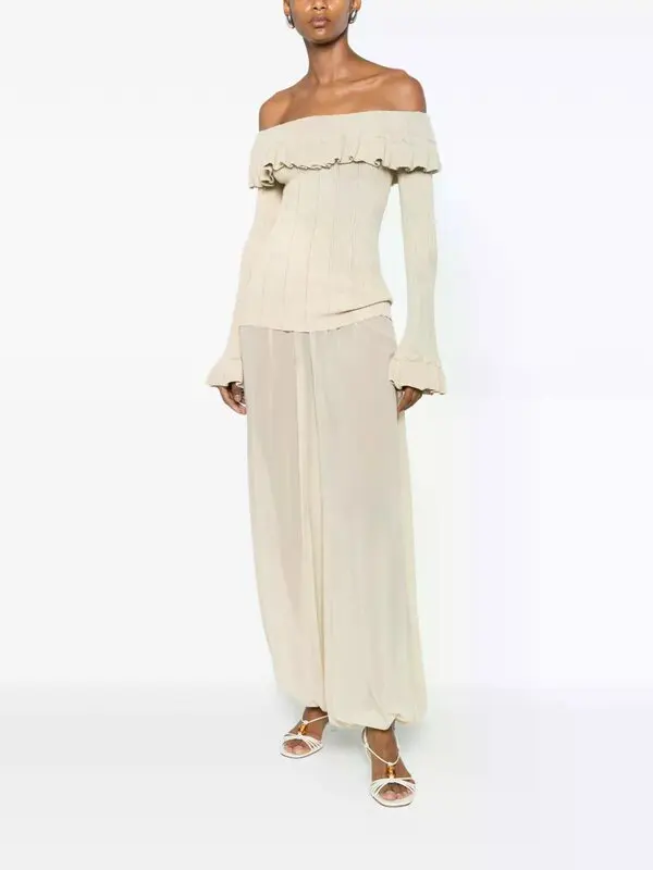 Blumarine Ruffled Off-shoulder Sweater