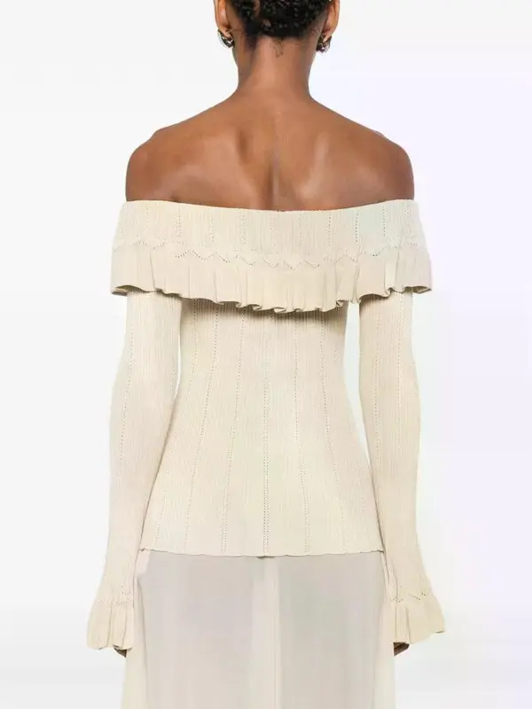 Blumarine Ruffled Off-shoulder Sweater