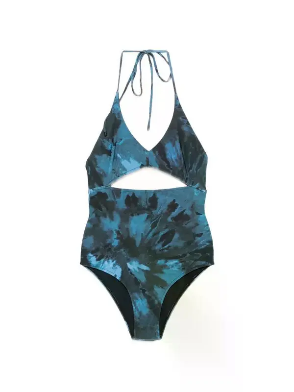 OSKLEN Tie-dye Cutout Halterneck Swimsuit