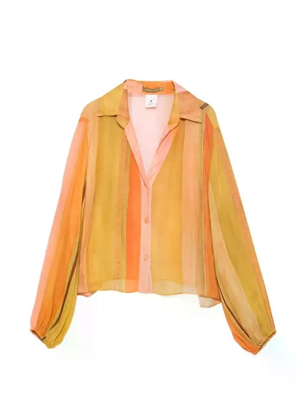 AGUA DE COCO Striped Silk Shirt