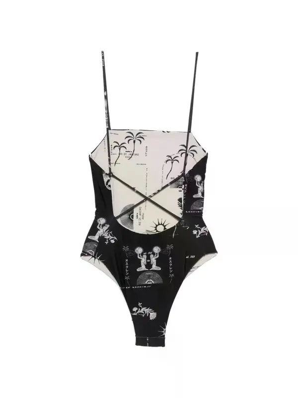 OSKLEN Graphic Print Cross-back Swimsuit