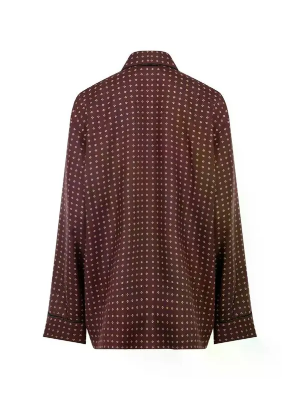 Saint Laurent Geometric Print Silk Pyjama Top