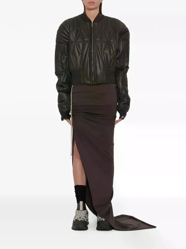 MONCLER + RICK OWENS Geocamo Quilted Leather Jacket - Black