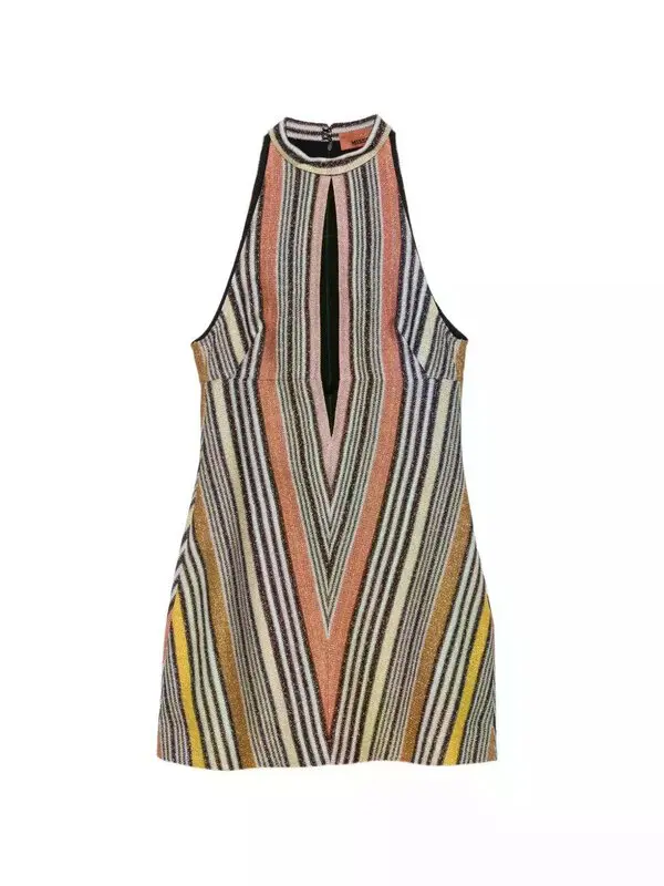 Missoni Chevron-knit Halterneck Dress - Brown
