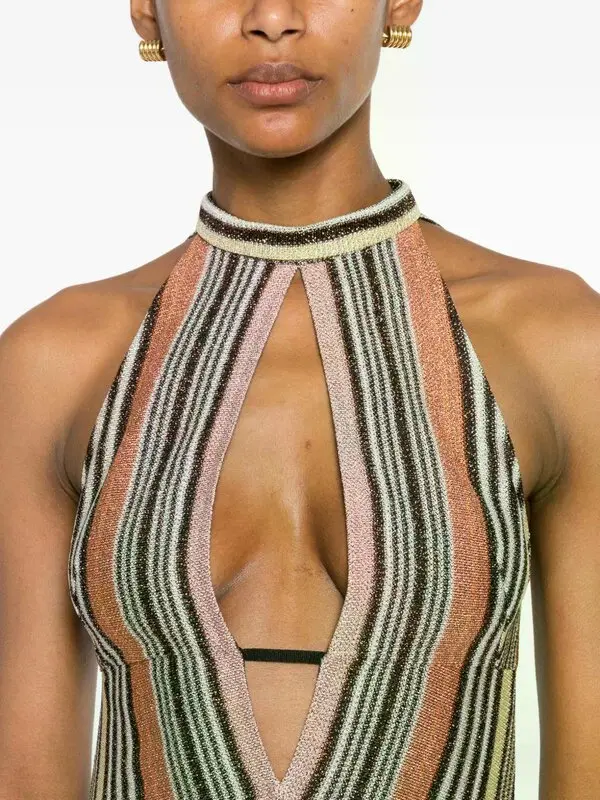 Missoni Chevron-knit Halterneck Dress