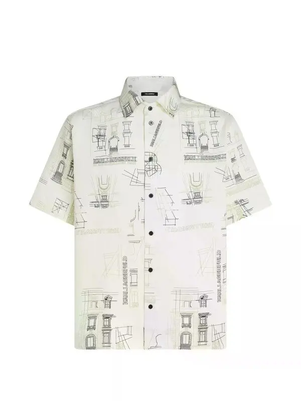 Karl Lagerfeld Rue St-guillaume Printed Shirt - Neutrals