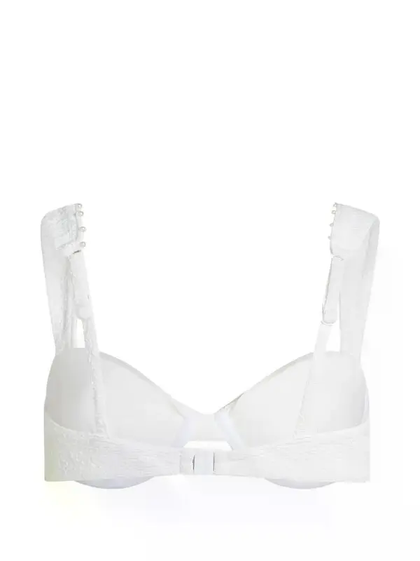 Karl Lagerfeld Textured Faux-pearl Wired Bikini Top - White