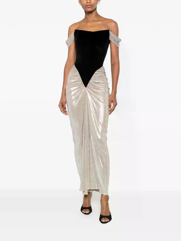 MIRON Crystal-embellished Velvet Gown