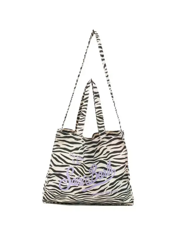 MC2 SAINT BARTH Zebra Print Tote Bag - Neutrals