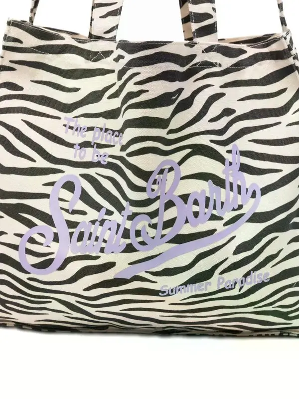 MC2 SAINT BARTH Zebra Print Tote Bag