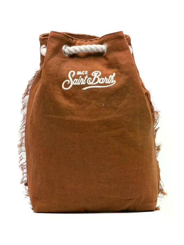 MC2 SAINT BARTH Logo Embroidered Frayed Backpack