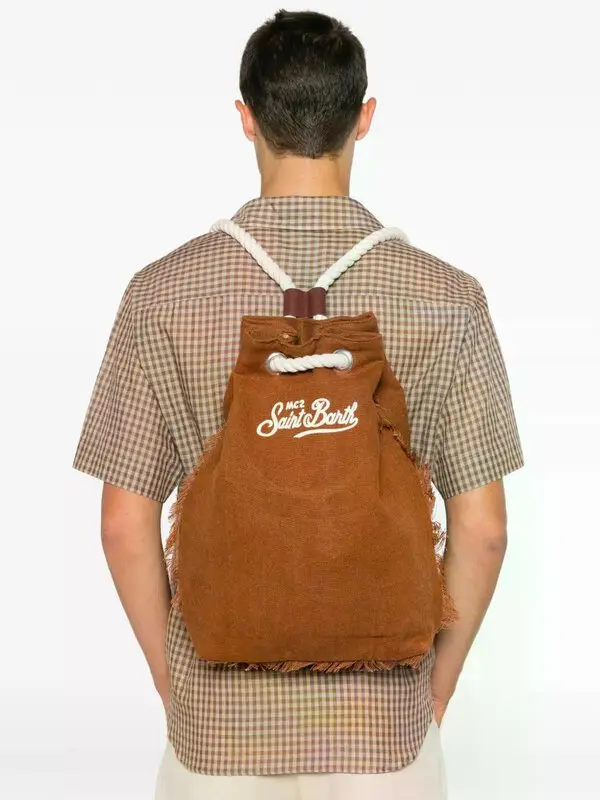 MC2 SAINT BARTH Logo Embroidered Frayed Backpack