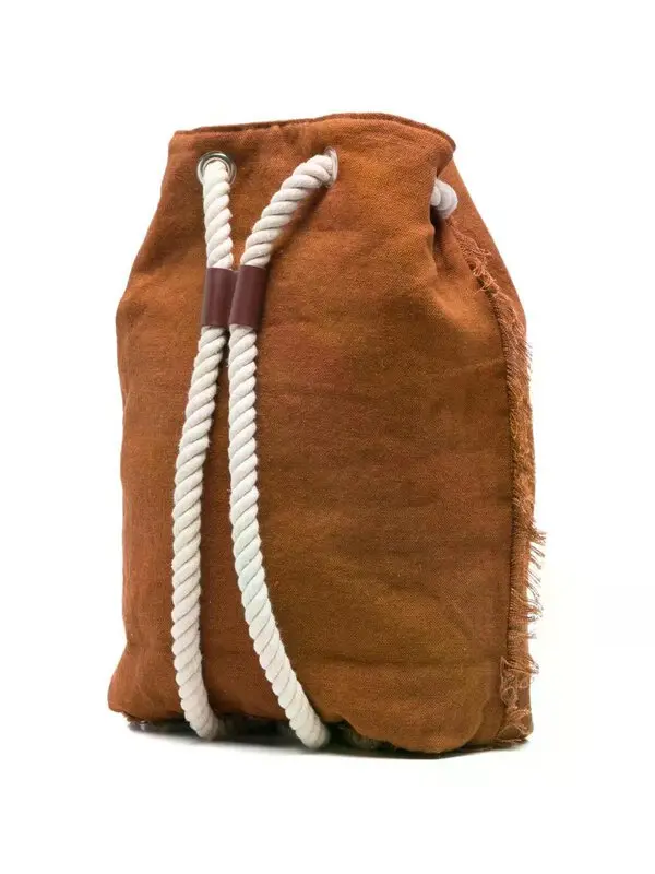 MC2 SAINT BARTH Logo Embroidered Frayed Backpack