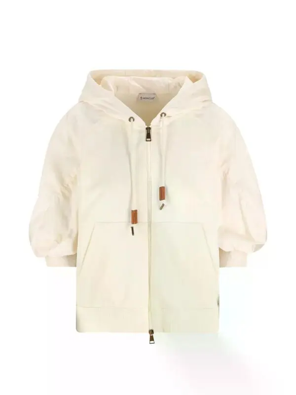 Moncler Drawstring Hood Kangaroo Pocket Jacket - Neutrals