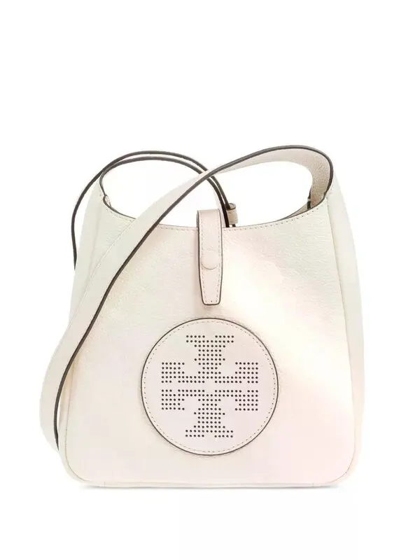 Tory Burch Perforated Logo Leather Cross Body Bag - Neutrals