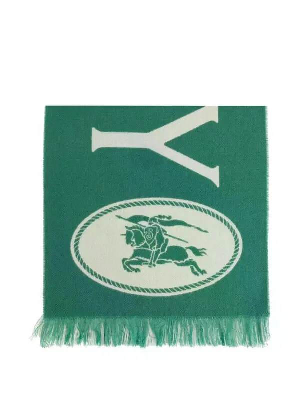 Burberry Logo-intarsia Fringed Scarf
