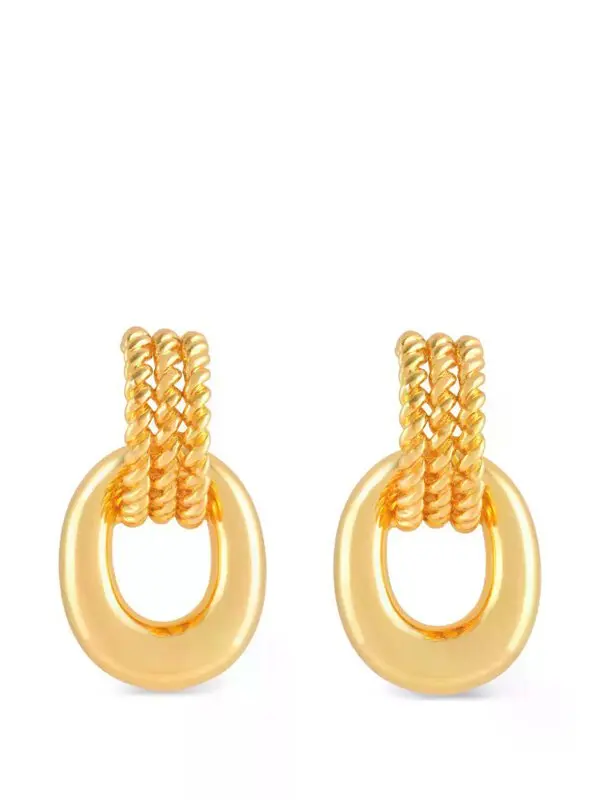 Celine Tone Double Hoop Earrings - Gold