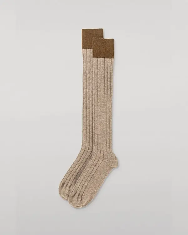 Johnstons Of Elgin Ainsley Long Cashmere Socks - Brown
