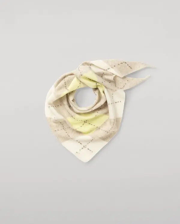 Johnstons Of Elgin Clan Argyle Cashmere Bandana - Natural