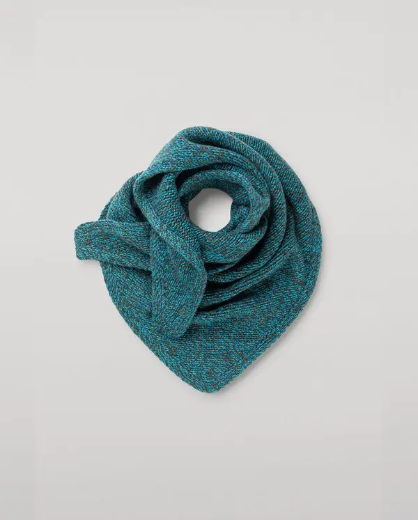 Johnstons Of Elgin Keill Marl Cashmere Triangle - Blue