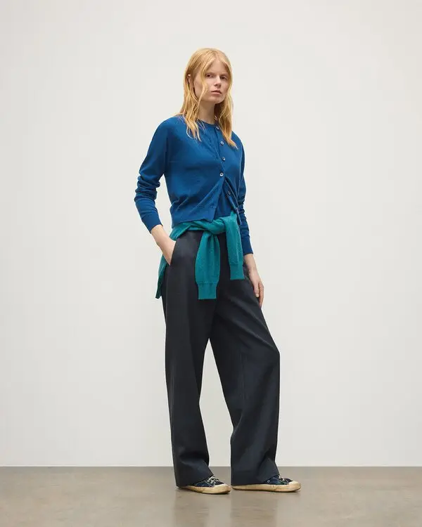 Johnstons Of Elgin Iris Classic Cashmere Cardigan - Blue