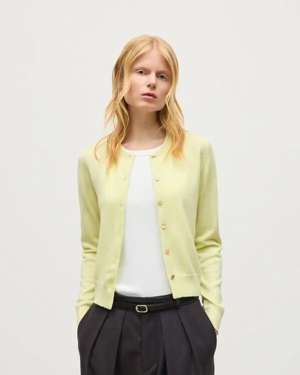 Johnstons Of Elgin Cashmere Cardigan - Yellow