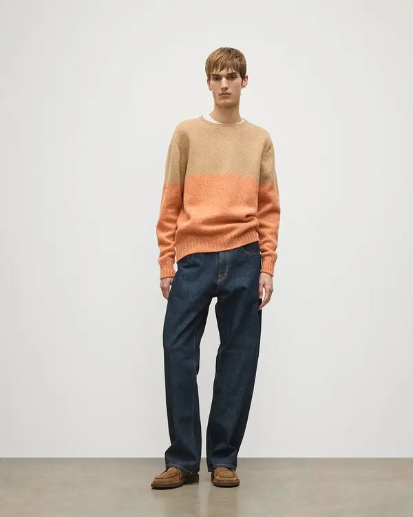 Johnstons Of Elgin Lambswool Colour Block Crew Neck Jumper