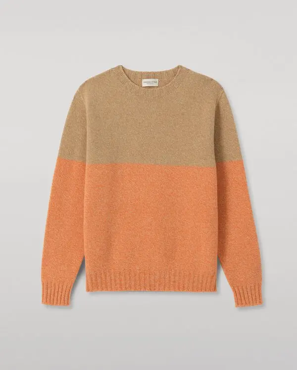 Johnstons Of Elgin Lambswool Colour Block Crew Neck Jumper
