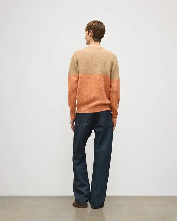 Johnstons Of Elgin Lambswool Colour Block Crew Neck Jumper