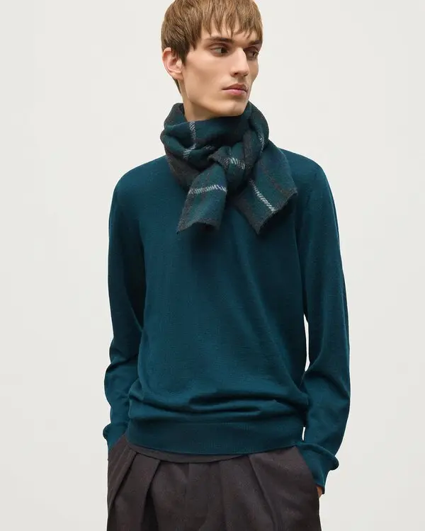Johnstons Of Elgin Baird Charcoal Brushed Cashmere-silk Scarf