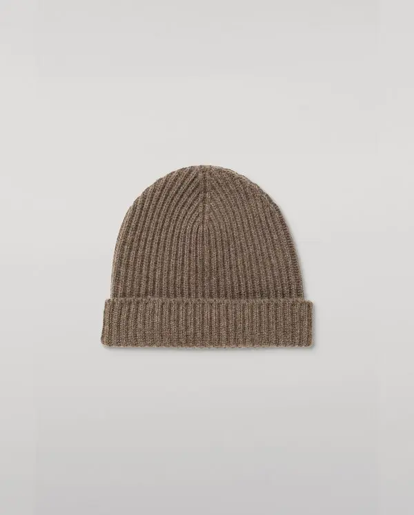 Johnstons Of Elgin Cashmere Ribbed Beanie - Brown