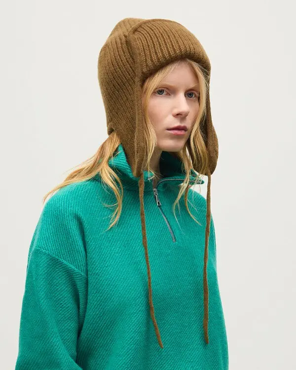 Johnstons Of Elgin Cashmere Deer Stalker Beanie - Green