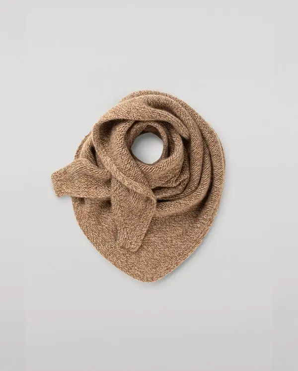 Johnstons Of Elgin Keill Marl Cashmere Triangle - Natural